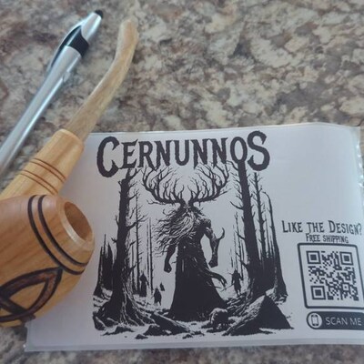 Odin the Wanderer Ansuz Rune Wood Pipe / Wooden Viking Thor Frigga ...