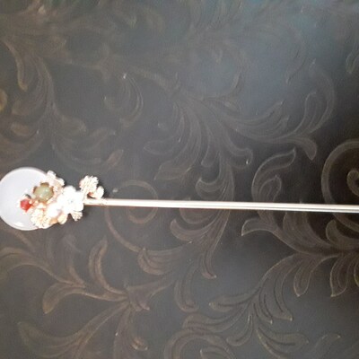 Metal Jade Hair Stick, Hanfu Luxury Hair Pins, Chinese Hair Fork, Pearl ...
