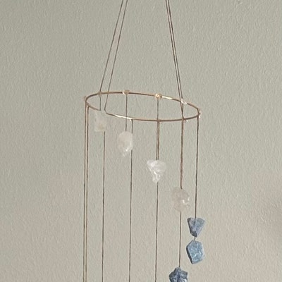 The Rustic Ombre Crystal Mobile Raw Natural Crystals - Etsy