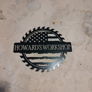 Custom American Flag Workshop Sign Metal Shop Sign Free - Etsy