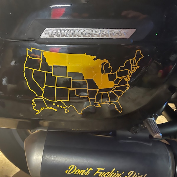 Mini USA Decal Map Tracker - US Decal, Motorcycle Tracking Decal, Mini ...