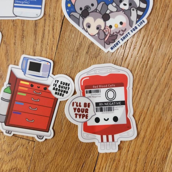 Blood Bag Transparent Vinyl Sticker, Nursing Student, Nurse Gift ...