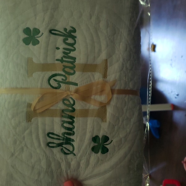 Irish Baptism Christening Baby Blanket, Baptism Gift for Godson ...