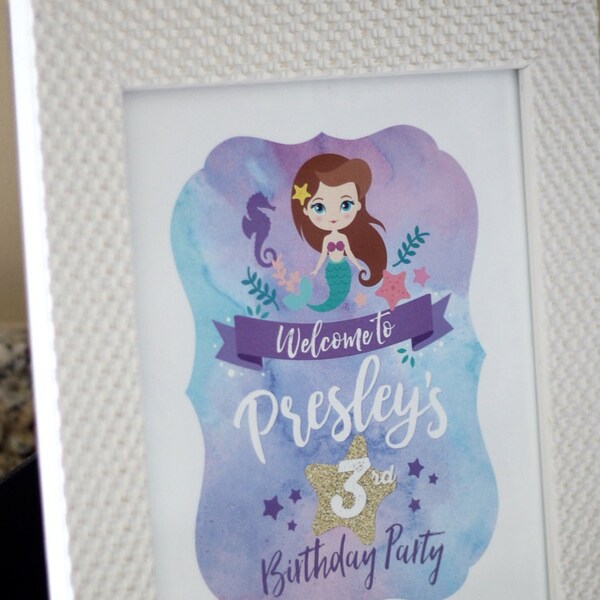 Mermaid Welcome Sign. Little Mermaid Party. Mermaid Birthday Party ...
