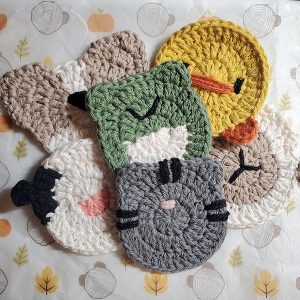 Crochet Animal Coaster | Cute Crochet Animal Coaster| Handmade Crochet ...