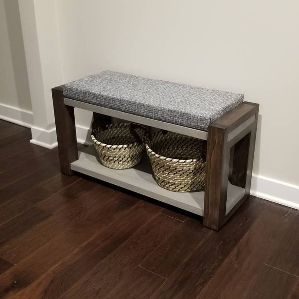 36 Inches Rustic Entryway Bench, Modern Entryway Bench, Bench Storage ...