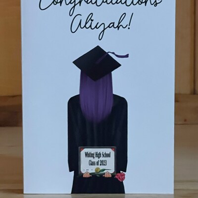 Graduation 2023 Custom Portrait Card Personalized Graduation - Etsy