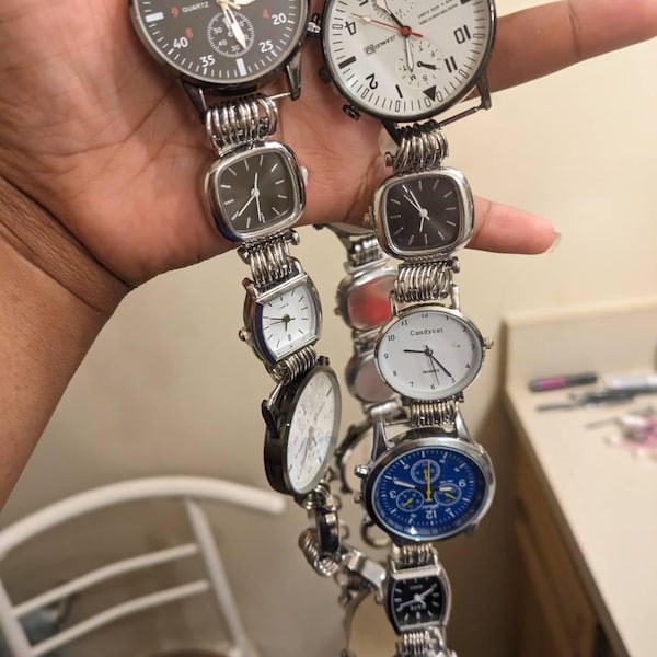 Punk Multi-watch Silver Chain Belt,colorful Watch Belt&watch Bag Chain ...