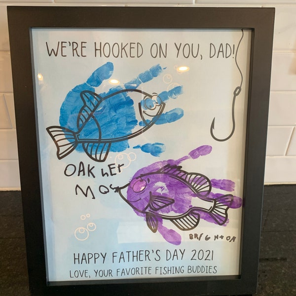 Father's Day Card From 2 Kids, We're Hooked on You Fishing Gift ...