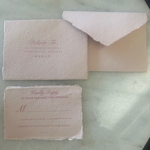 5x7 BLUSH Pink 150gsm Handmade Deckled Edge Cotton Rag Paper Deckle ...