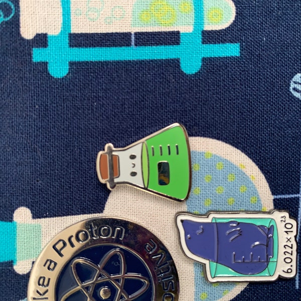 SMALL Chemistry Flask Enamel Pin, Cute Science Gift, Scientist, MLS MLT ...