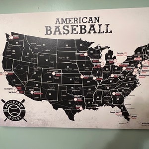 Baseball Stadium Map Baseball Park Poster Map Ballparks Sports Map With ...