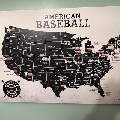 Baseball Stadium Map Baseball Park Poster Map Ballparks Sports Map With ...