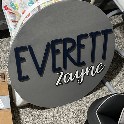 12-36 Inch 3D Nursery Sign Nursery Wall Decor Round Wood Sign ...