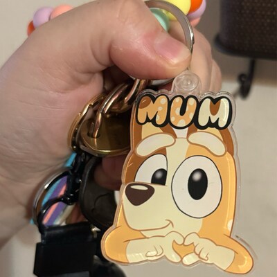Bluey Themed Mum Keychain - Etsy