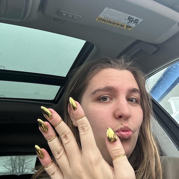 2 Fingertip Rings Fingernail Art Trendy Open Adjustable Rose Design ...