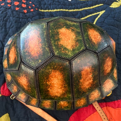 Genuine Leather Handmade Turtle Backpack. - Etsy