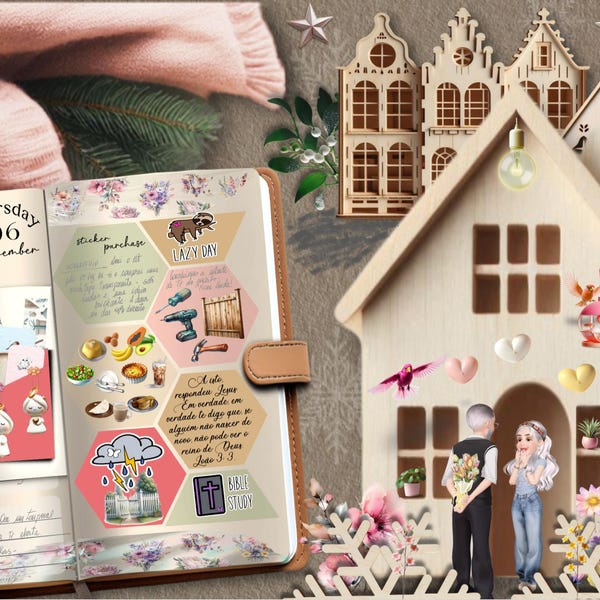 Original Digital Journal With Realistic Digital Stickers - Created With ...
