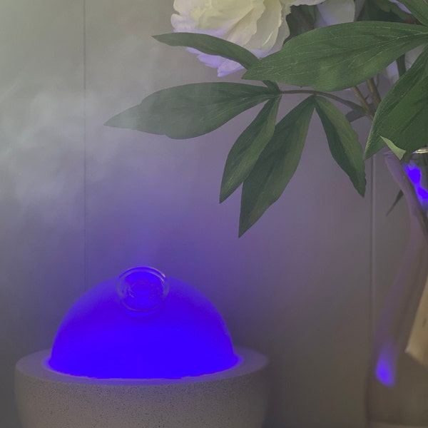 Luna | Glass Dome & White Speckled Concrete Diffuser | Essential Oil ...
