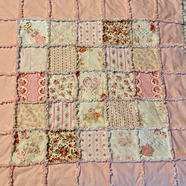 5 DIFFERENT Instructions!!!rag Quilt, 2 Size Quilt, Heart Quilt, Rag ...