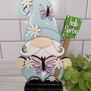 Spring Butterfly Gnome SVG File Laser Cut File Glowforge Standing Gnome ...