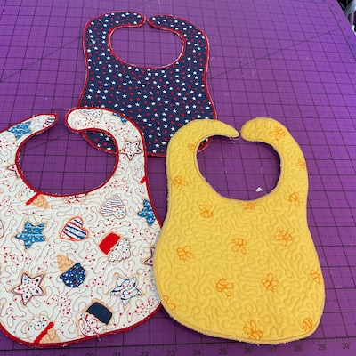 In the Hoop Baby Bib Stipple Embroidery Design File Pattern 3 Sizes ...