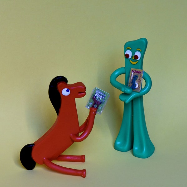 Tiny Gumby & Pokey Toys in Vintage Packaging (or Loose) in 1:12 Scale ...
