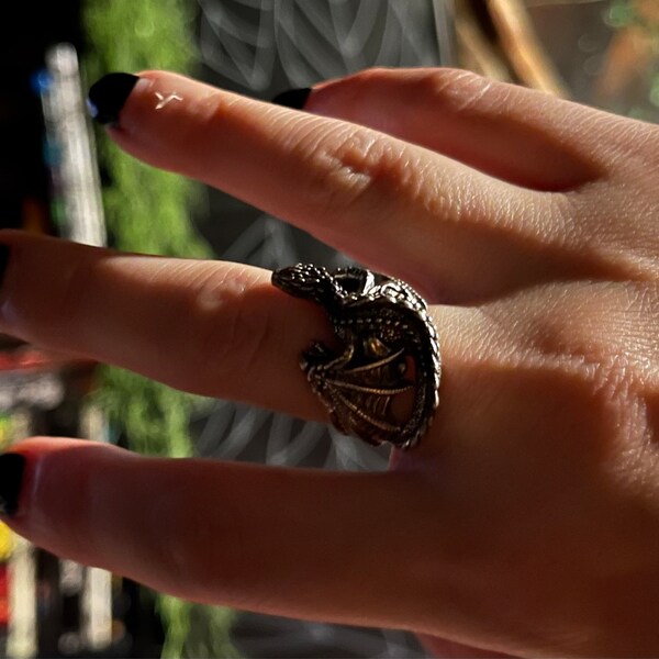 Winter is Coming Wolf Ring Sterling Silver Men Band Ring, Wolf Silver ...