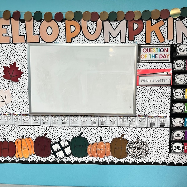 Fall Classroom Bulletin Board Kit: Hello Pumpkin Decor (digital ...