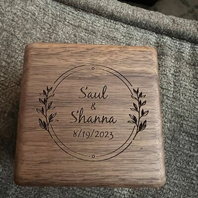 Personalized Wedding Ring Box Custom Wood Ring Box Engagement Ring Box ...