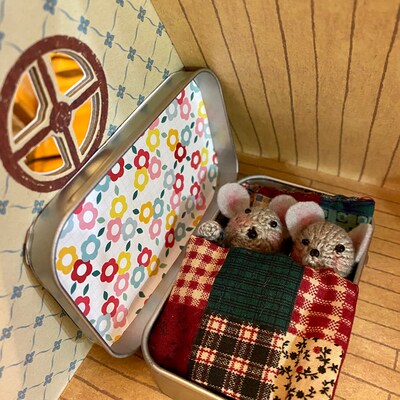 MICE IN A BOX, Knitted Mice, Soft Mice, Collectible, Mice, Mini Soft ...