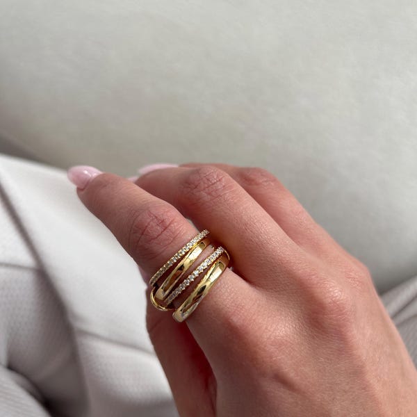 Y2K Liquid Metal Ring Set • Abstract Geometric Rings for Women • Irregular Jewelry • Perfect for ...