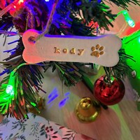 Personalised Dog Bone Christmas Decoration, Dog Bone Tree Decoration ...