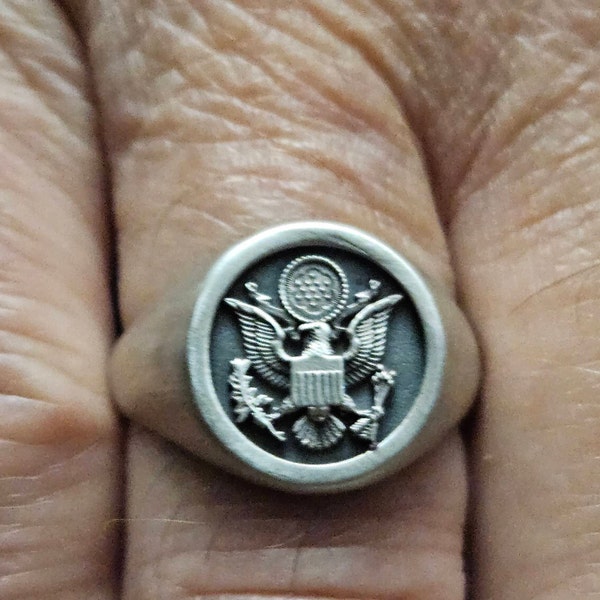 American Flag Sterling Silver Signet Ring, Patriotic Gift - Etsy