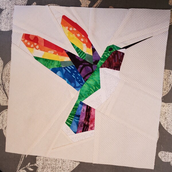Hummingbird Foundation Paper Pieced Pattern - FPP Rainbow Mini Quilt - Etsy