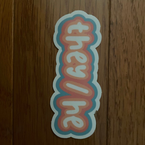 He They Pronoun Sticker | He/they Sticker | Pronoun Stickers - Etsy