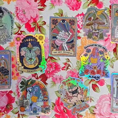 The Cheese Fries Tarot Card Holographic Sticker, Fries Tarot Card ...