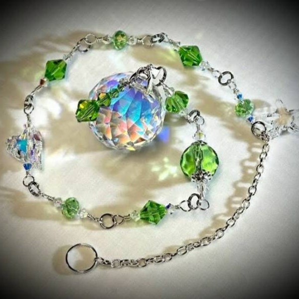 Crystal Suncatcher, Light Red Suncatcher With Crystal Prism Globe ...