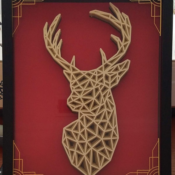 Multilayer Deer Head, Laser Cut File, SVG Ai EPS Dxf Laser Cut Wall Art ...