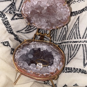 Pink Amethyst Geode Slab With Yellow & Pink Druzy 18 - Etsy