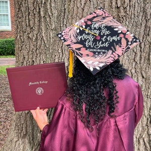 Customizable Floral Grad Cap Decoration Self-adhesive Boho Pampas Grass ...