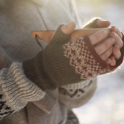 PDF PATTERN Wood Folk Fingerless Mittens S / L Sizes - Etsy