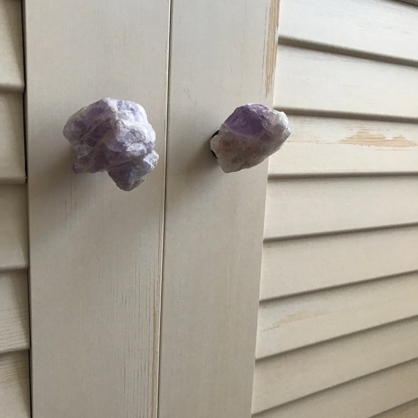 Custom Amethyst Gemstone Drawer Pull Knobs Dresser Pulls Chrome Brass Bronze Copper Cabinet ...