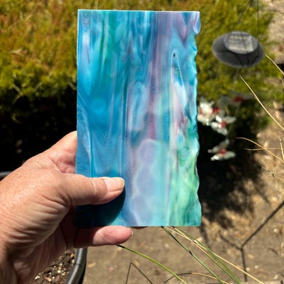 11x10 Stained Glass Sheet Turquoise Blue Double Roll Fusible 90COE ...