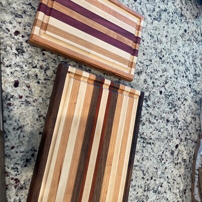 Cherry Hardwood Cutting Board With Maple and Walnut Accents - Etsy