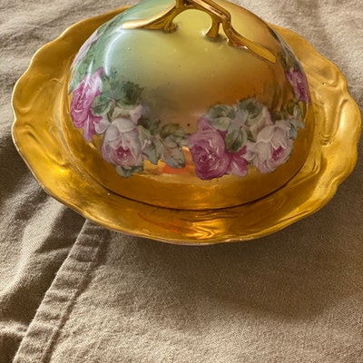 Green Carnival Glass Northwoods Rosebud Three Footed Rose Bowl - Etsy