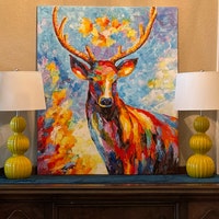 Hand Painted Impressionist Eagle Painting on Canvas Modern Colorful Animal Art ARTIST ...