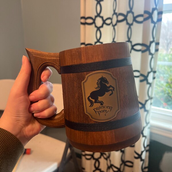 Witcher Mug Wooden Beer Stein With Personalized Etched Plaque Gift for ...