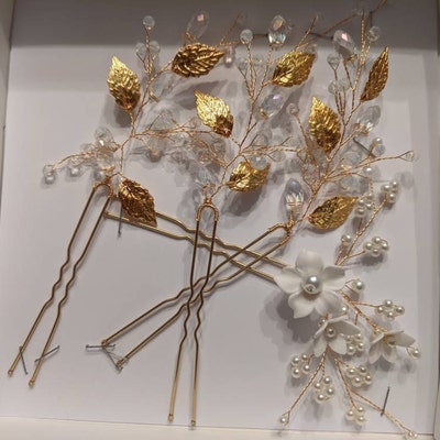 Gold Hair Pins-set for Bridesmaids-bridesmaids Hair - Etsy