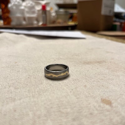 Cracked 3D Printed Titanium Gold Inlay Ring HALF CRACK - Etsy